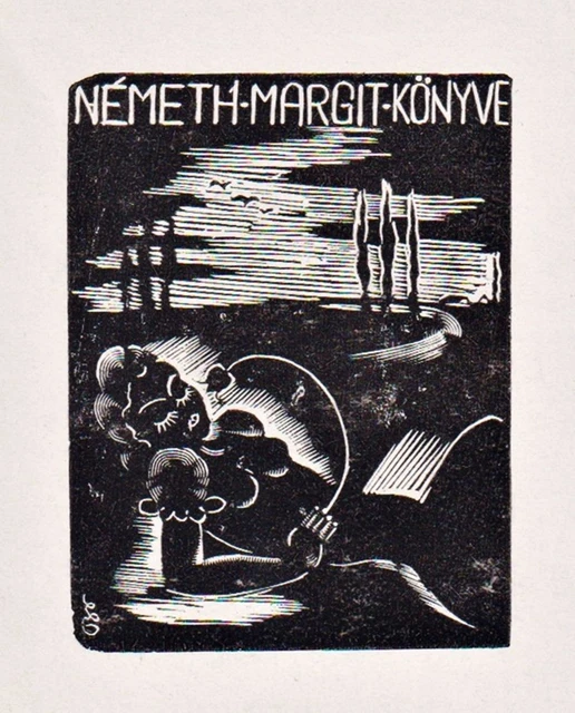 EXLIBRIS FERENC BORDAS / Nemeth Margit Könyve ex-libris Ungarn Hungary ...