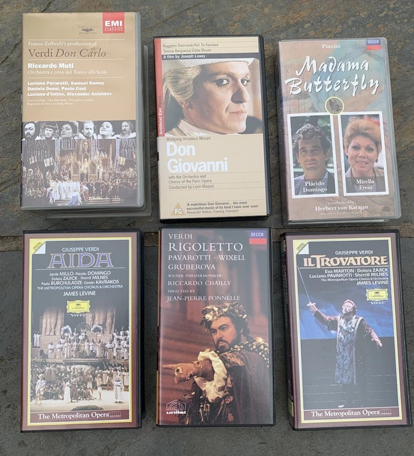 VHS OPERA COLLECTION, Verdi Don Carlo, Don Giovanni, Madama Butterfly ...
