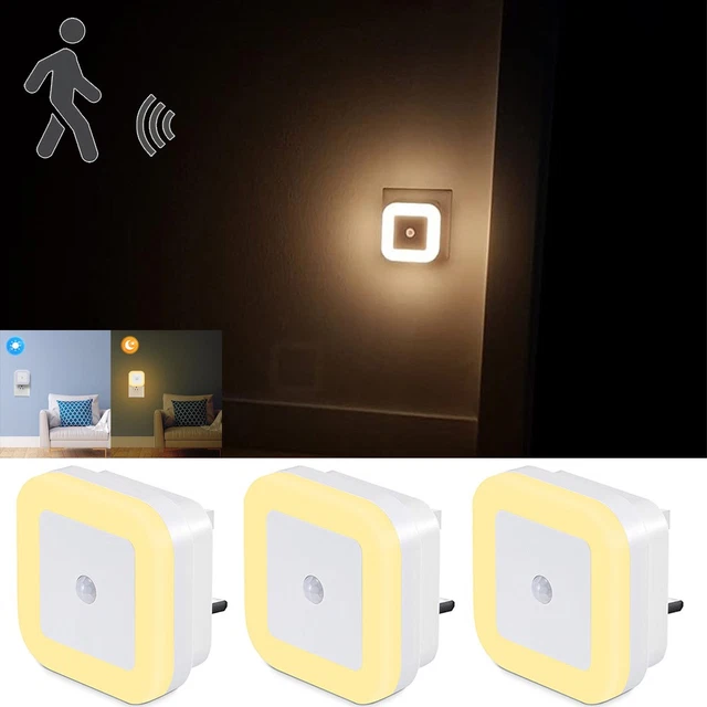 DUSK TO DAWN Motion Sensor Plug-in LED Night Lights Stair Hallway ...