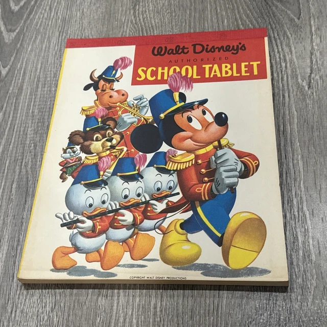 VINTAGE 1960S WALT Disney Mickey Mouse School Tablet Lined Writing ...