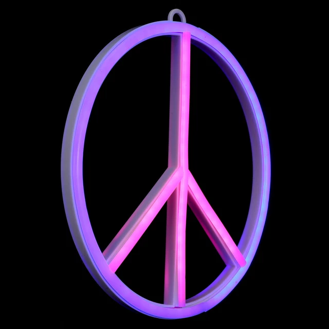 2 PACK LED Lights for Bedroom Peace Symbol Neon Sign Wall Decor £20.95 ...