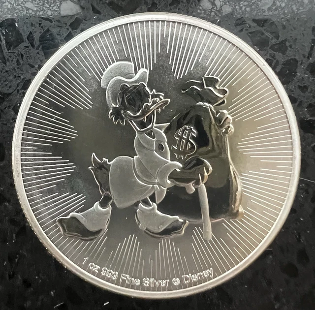 2018 DISNEYS Scrooge Mcduck coin 1oz .999 fine Silver £60.99 - PicClick UK