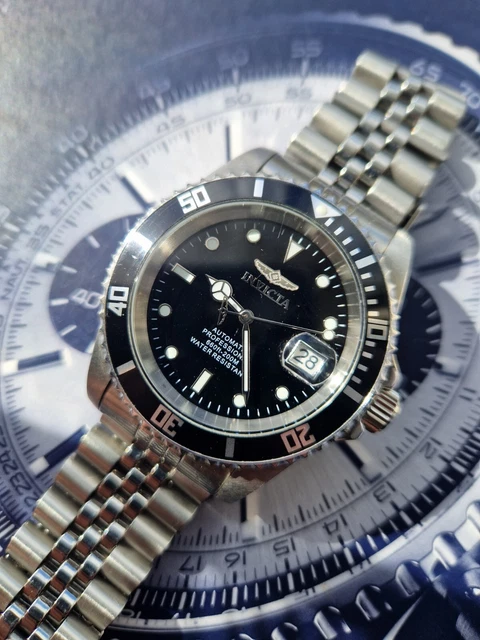 INVICTA AUTOMATIC PRO Diver Black Sub 8926OB Jubilee Bracelet Mens ...