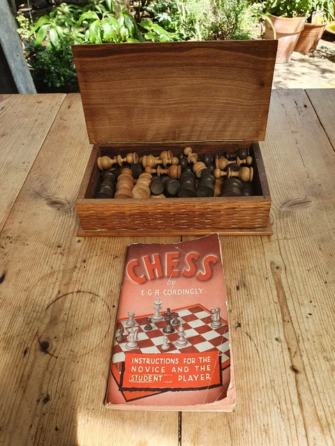 ANTIQUE ST GEORGE Chess Set and Box and EGR Cordingly Book £0.99 ...
