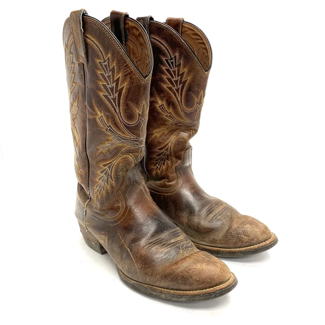 JUSTIN BOOTS ADULT Size 9D Brown Buffalo Leather Western Cowboy Boot SV2566 Mens £58.84 ...