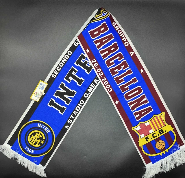 SCIARPA FC INTER barcellona 2002-03 CHAMPIONS LEAGUE BARCELONA SCARF ...