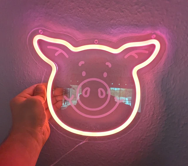 M&S PERCY PIG LED Neon Light Mains Operated £14.23 - PicClick UK