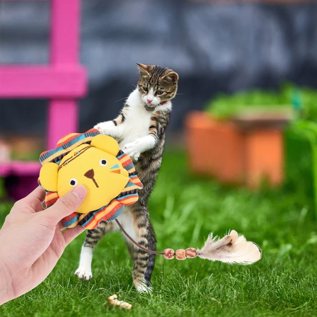 LOVELY CAT PLUSH Toy Interactive Chewing Cartoon Shaped For Indoor Cats ...