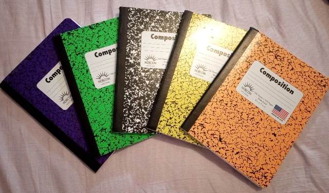 COMPOSITION NOTEBOOKS 100 Sheets 200 Pages Wide Ruled 9 3/4 *7 1/2in £8 ...