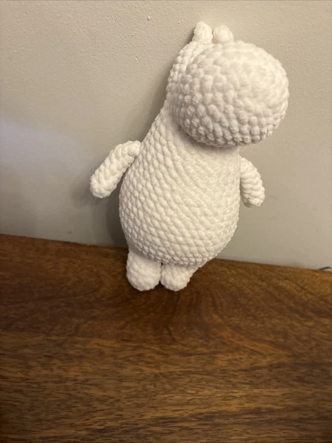 WHITE CROCHET MOOMIN Hippo Plush 8” Teddy Toy Vintage £19.99 - PicClick UK