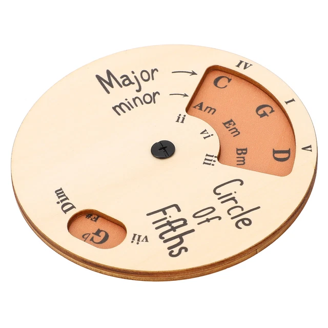 WOODEN MELODY TOOL Round Circle Of Fifths Wheel Melody Chord Tool For ...