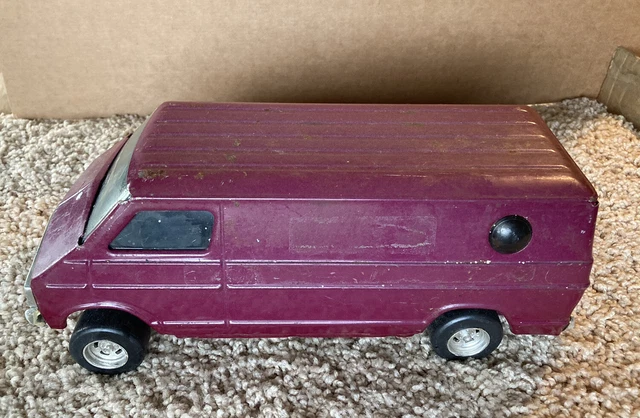 VINTAGE 70S ERTL Pressed Steel Dodge Custom Purple Van Moon Windows USA ...