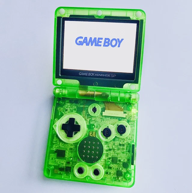 NEW V5 TRANSPARENT Clear Extreme Green Game Boy Advance Sp Backlit ...