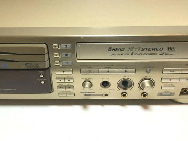 JVC HR-VCD1 VHS VCR 6 Head Hi-Fi Player VCD Triple Tray CD KARAOKE NTSC ...
