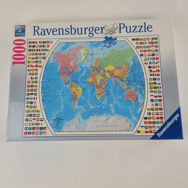 RAVENSBURGER &THE WORLD& Political World Map (1000 Piece) Jigsaw Puzzle ...