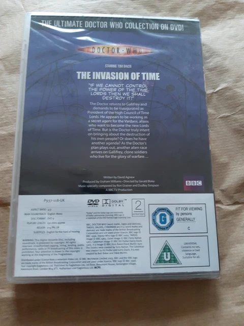 DOCTOR WHO 4TH Doctor Story 23 The Invasion of Time No 118 BBC DVD New ...