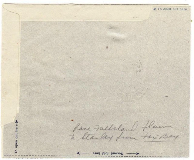 FALKLAND ISLANDS SG#177(SINGLE frank)-FOX BAY-DE/3/52(faint)-FORMULAR ...