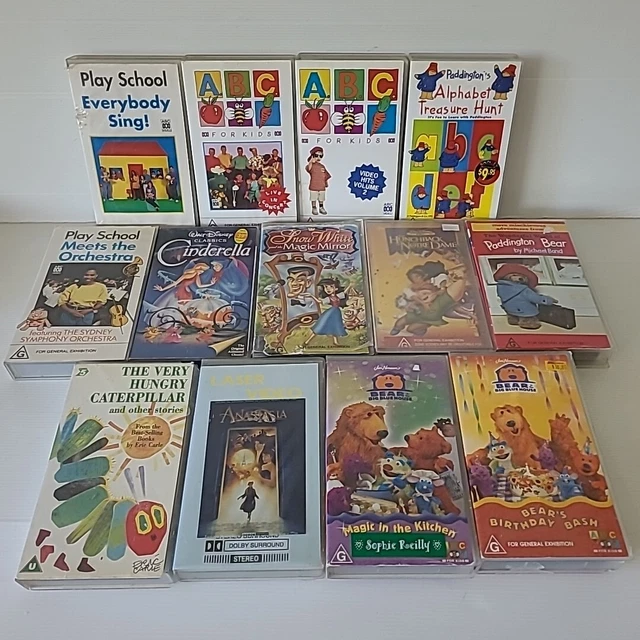 13 X VHS Video Tape ABC For Kids Play School Bear Big Blue House Bundle ...