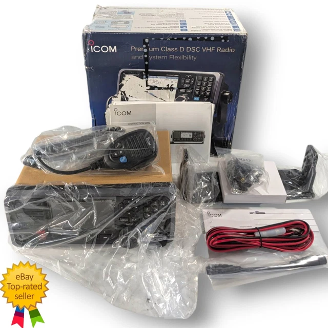 NEW ICOM IC-M605 VHF Marine Transceiver Class D DSC with Color Display ...