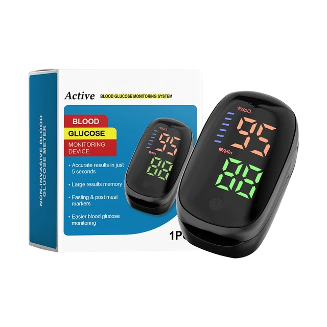 NON INVASIVE FOR Oxygen Meter-Glucose Monitor Pulse Oximeter Fingertip ...