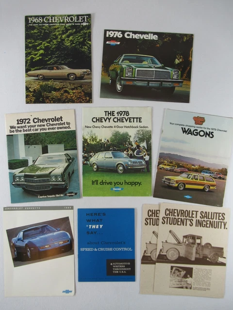 VINTAGE CHEVY CAR Brochure Lot Chevelle Chevette Corvette Wagons $15.99 ...
