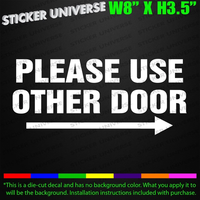 PLEASE USE OTHER Door With Right Arrow Decal Sticker 2.5" x 6.25" EUR 3 ...
