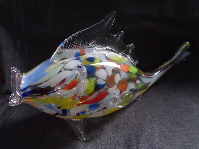 RARE POISSON EN Verre de VIERZON fait par " Bousillage " avant 1914 (cf ...