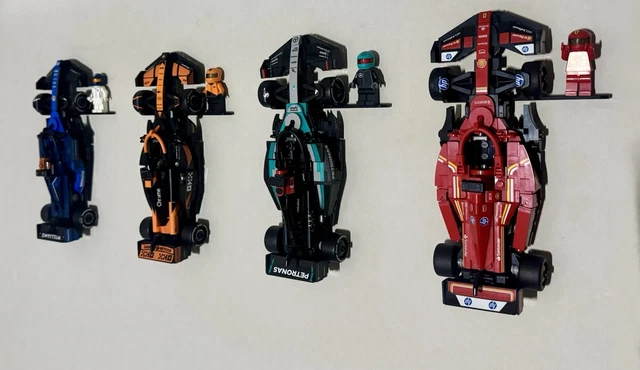 WALL MOUNT DISPLAY for Lego F1 Speed Champions Minifigures & Cars. Twin ...