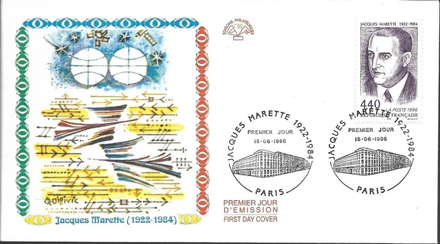 3015+ENVELOPPE FRANCE 1er JOUR CEF JACQUES MARETTE EUR 3,00 - PicClick FR