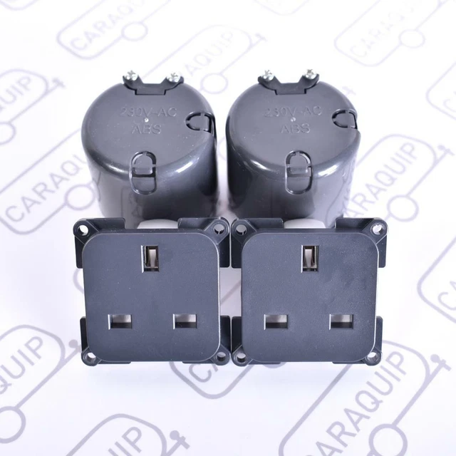 C-LINE 230V SOCKET 13A 3 Pin Mains Outlet + Back Box CBE Caravan VW ...