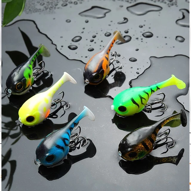 SWIM WORM BARBED Hook Artificial Soft Bait Balloon fish Lure with hook ...