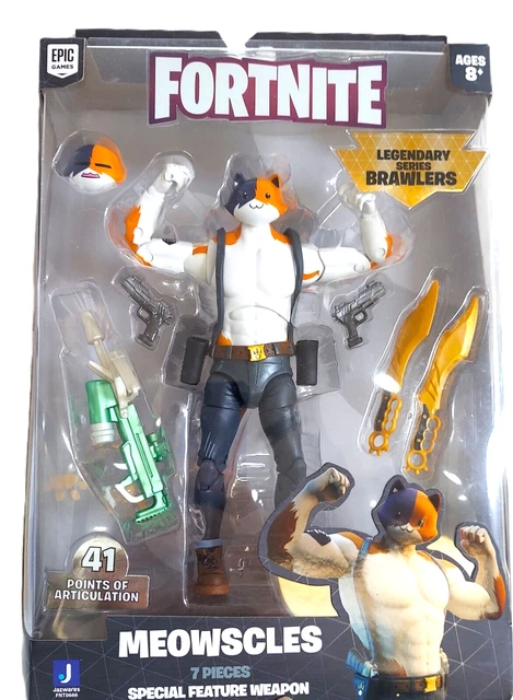 FORTNITE BRAWLERS MEOWSCLES Figure + Weapons LEGENDARY SERIES NEW/SEAL ...
