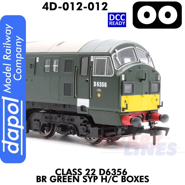 CLASS 22 D6356 BR Green SYP H/C Boxes Diesel Locomotive 1:76 OO DAPOL ...