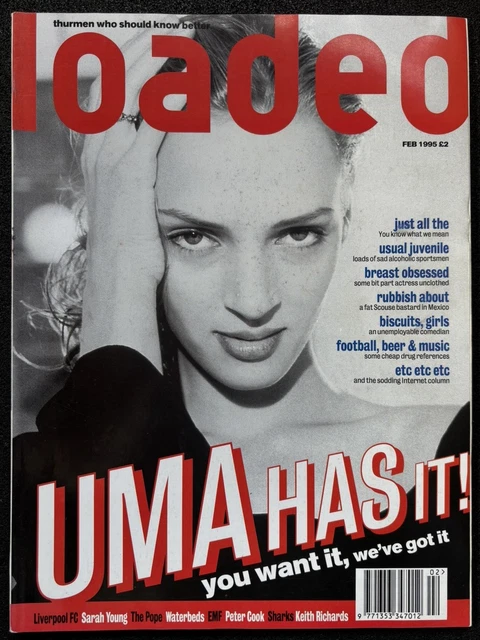LOADED MAGAZINE #10 February 1995 Uma Thurman Mila Jovovich Liverpool ...