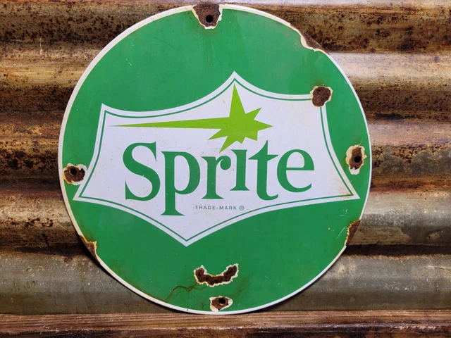 VINTAGE SPRITE PORCELAIN Sign Old Beverage Soda Pop Soft Drink ...