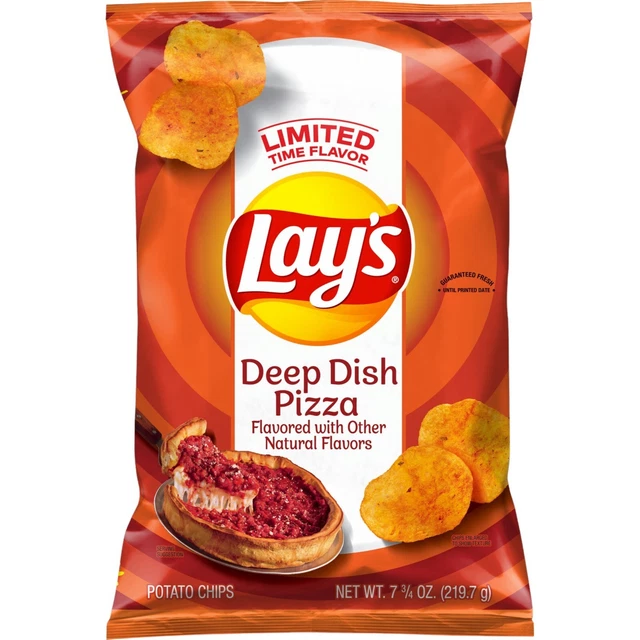 LAY'S KETTLE COOKED DEEP DISH PIZZA Potato Chips 7.75Oz. 1 Bag LAYS ...
