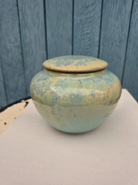 POT À COUVERCLE cristalisation gout de pierrefonds, signé, vintage ...