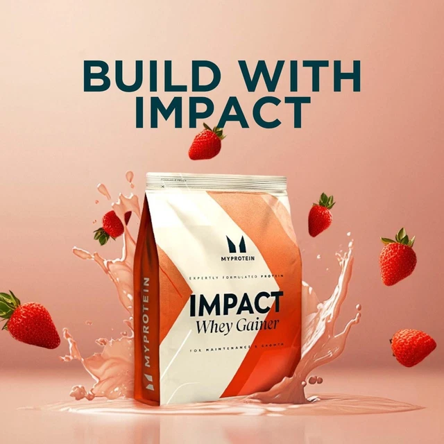 MYPROTEIN IMPACT WHEY Gainer | Strawberry - 2.5 kg | Mass Powder Weight ...