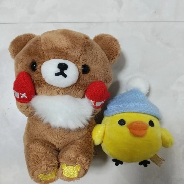 RILAKKUMA PELUCHE KIIROITORI & Chairoi Koguma glovetebukuro EUR 90,17 ...