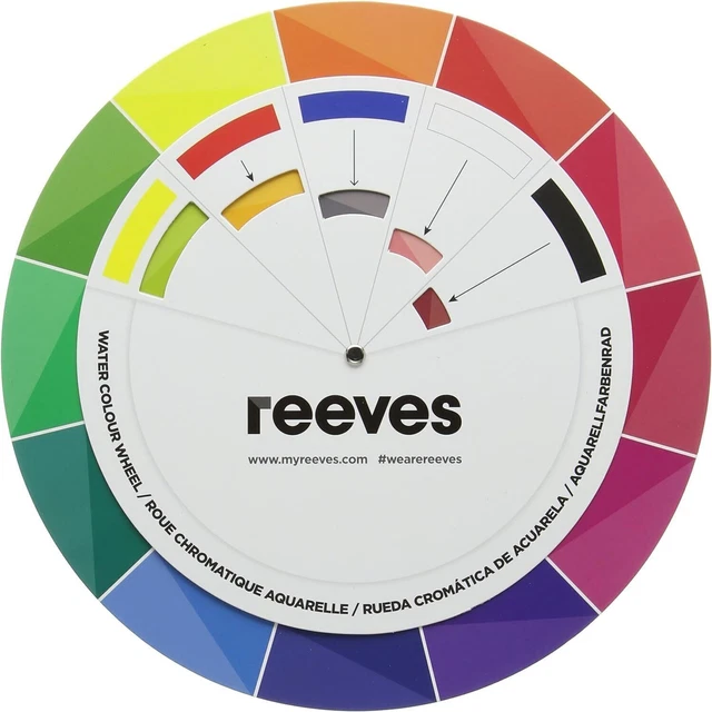 LARGE COLOUR WHEEL Paint Mixing Guide Art Painting Artist Chart Wheel ...