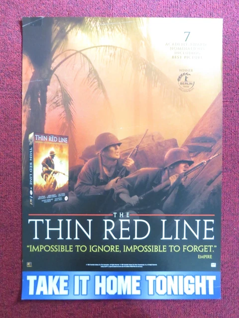 THE THIN RED Line Vhs Video Poster Sean Penn Adrien Brody 1998 £14.99 ...