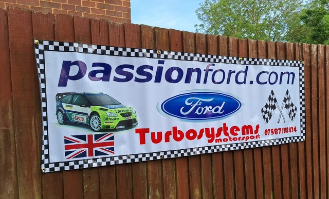 PASSION &FORD& TURBOSYSTEMS COSWORTH RS ST XR GARAGE WALL ART BANNER ...