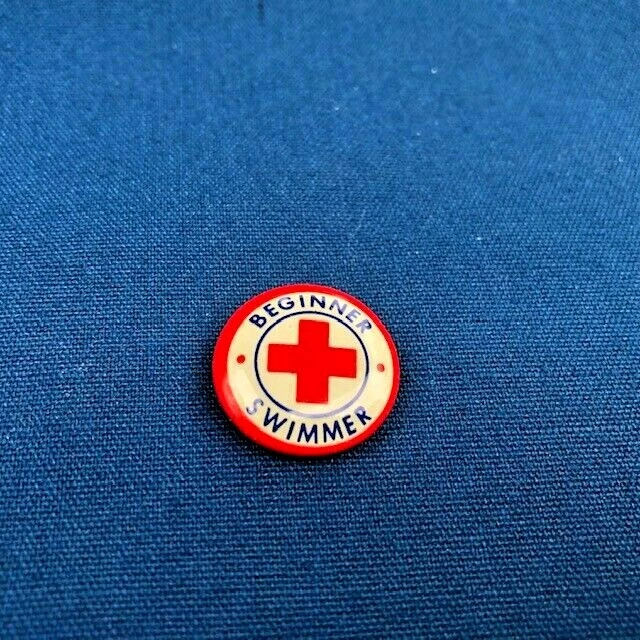 VINTAGE AMERICAN RED Cross ARC Beginner Swimmer Button Pin #25498 £8.28 ...