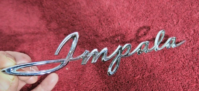 1960S CHEVROLET IMPALA Emblem Cursive Script Fender 1961 Classic Hot ...