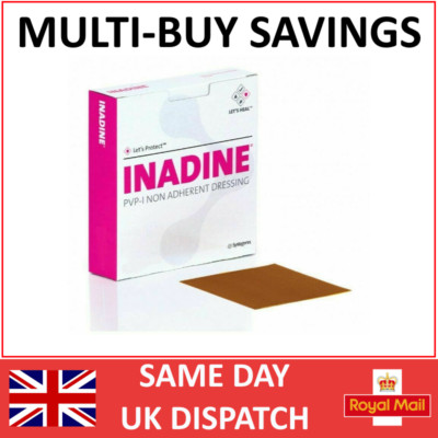 INADINE IODINE WOUND Dressings 5cm x 5cm SELECT QUANTITY *AMAZING VALUE ...
