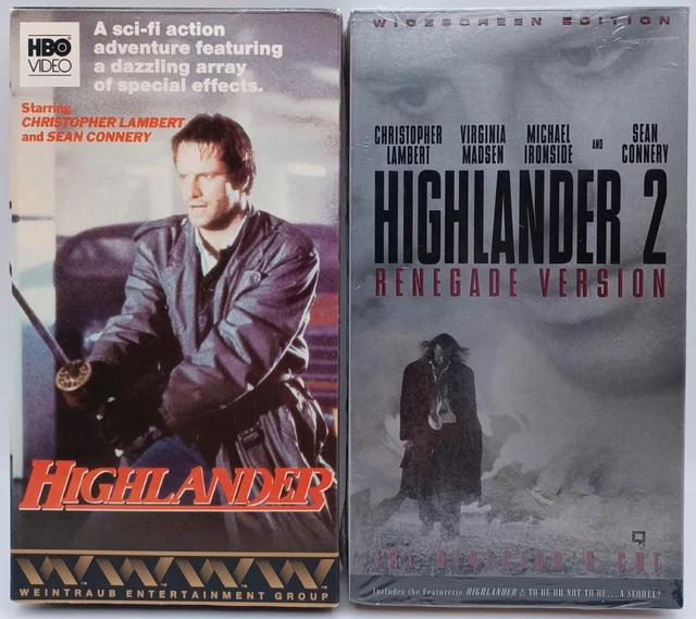 2 VHS MOVIES Highlander 1986 & Highlander 2 Renegade Version 1990/97 ...