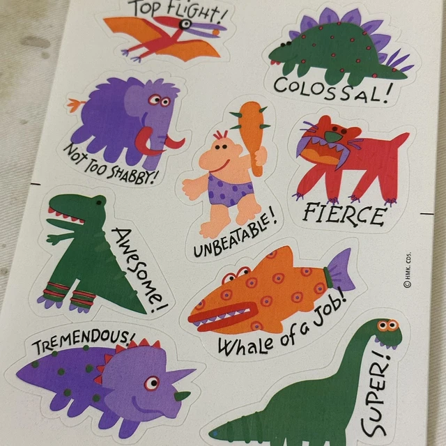 VINTAGE 80S HALLMARK Prehistoric Ice Age Pterodactyl Caveman Mammoth ...