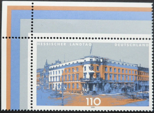 DEUTSCHLAND BRD 1999 Ecke 1 Mi 2030, Hessischer Landtag, postfrisch EUR ...