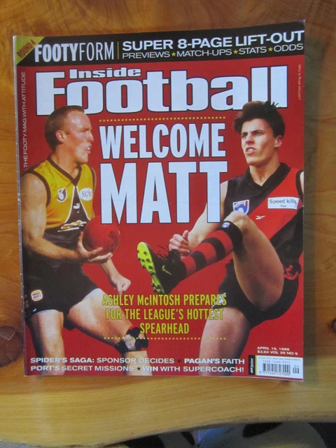 MAGAZINE INSIDE FOOTBALL Footy Mag 19 April 1999, Vol 29. No. 9 * Must See EUR 1,51 - PicClick FR