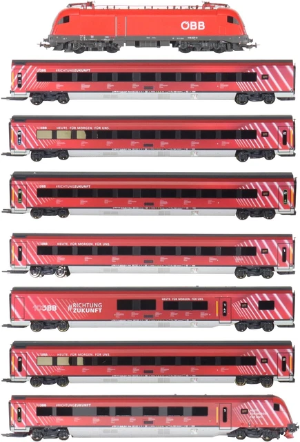ROCO H0 7ER-SET Wagons aus Railjet-Reihe mit Piko 1116 227-8 E-Lok ...
